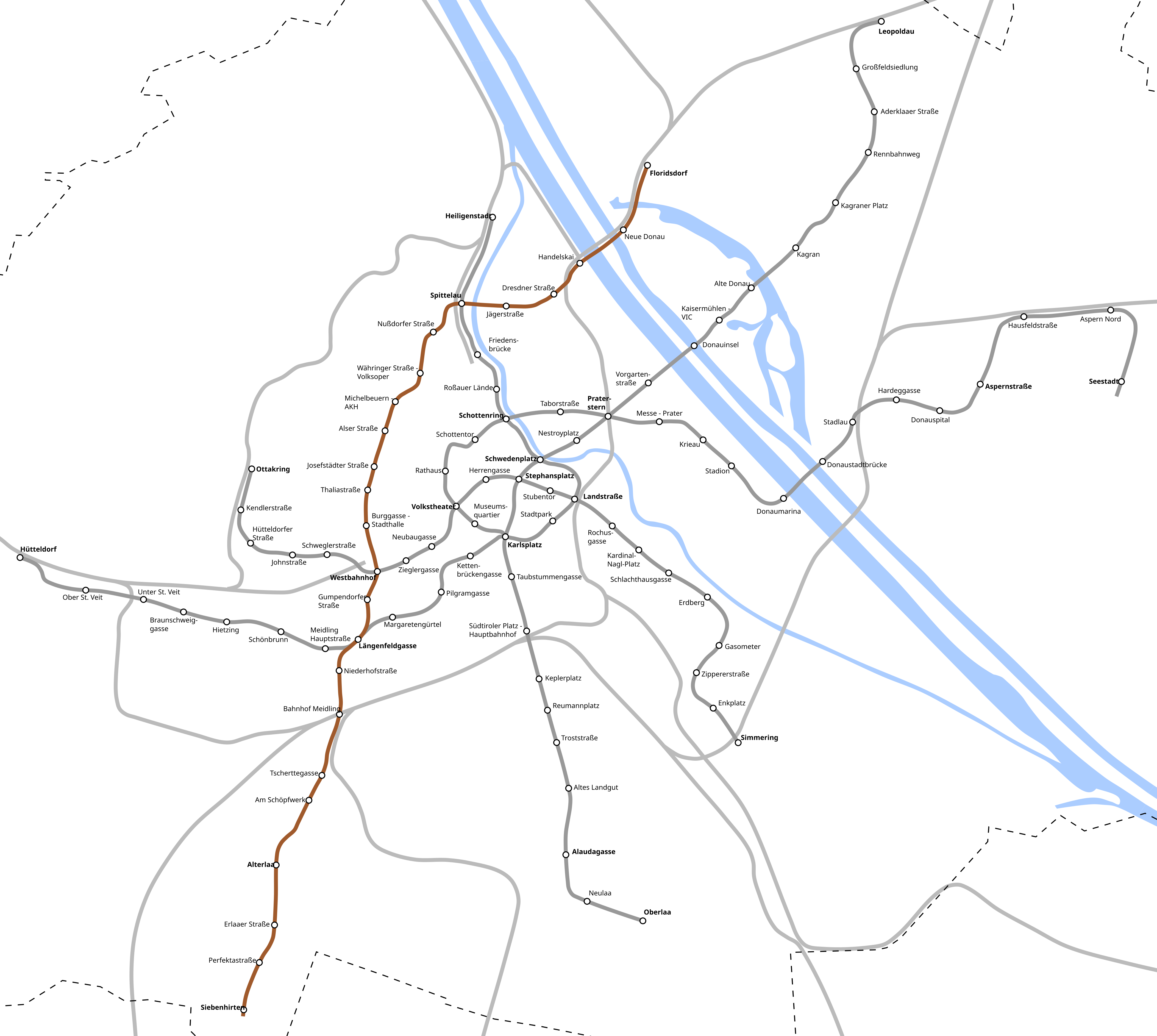 U6 - Streckenführung – City ABC