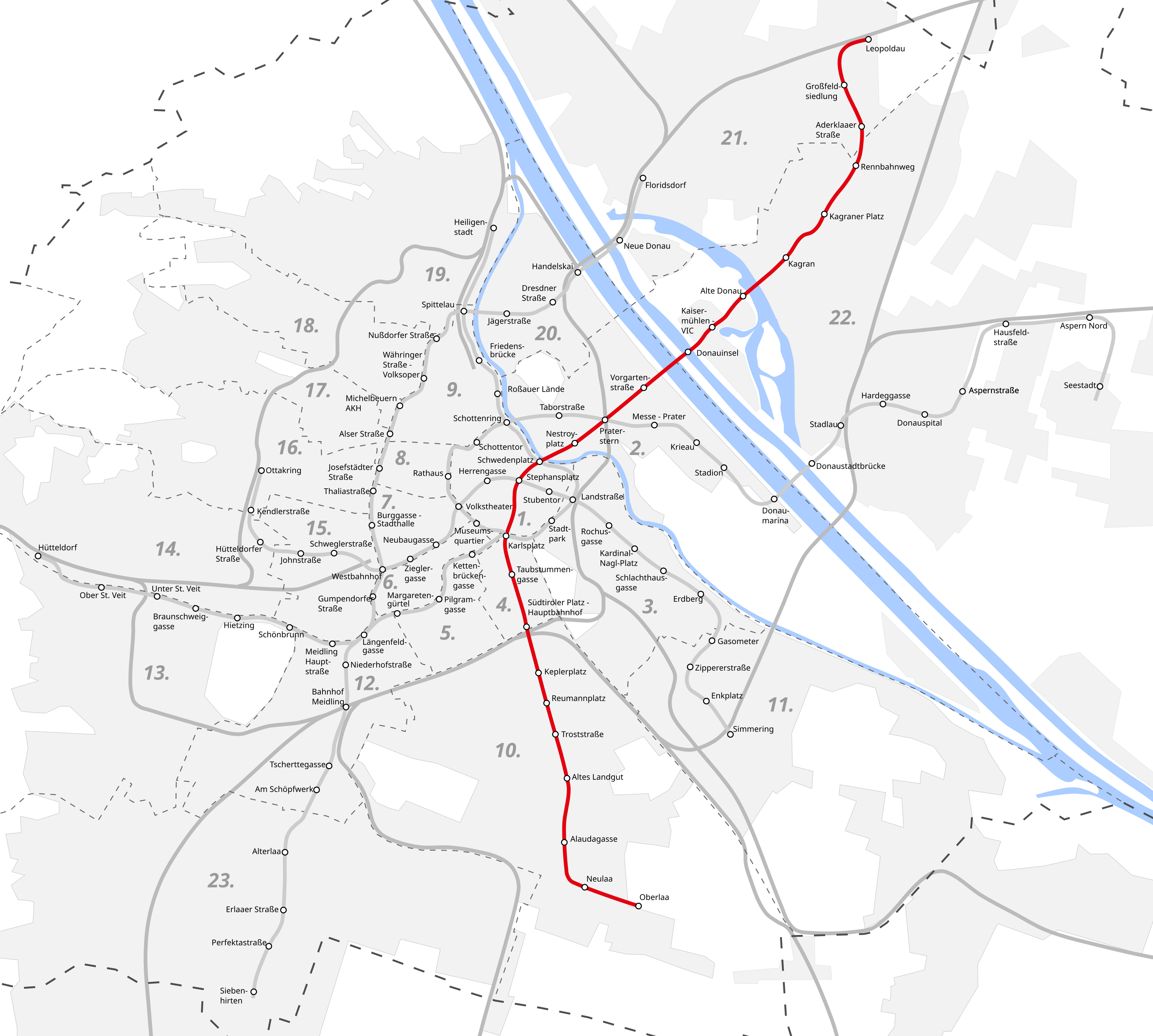 U1 - Streckenführung – City ABC